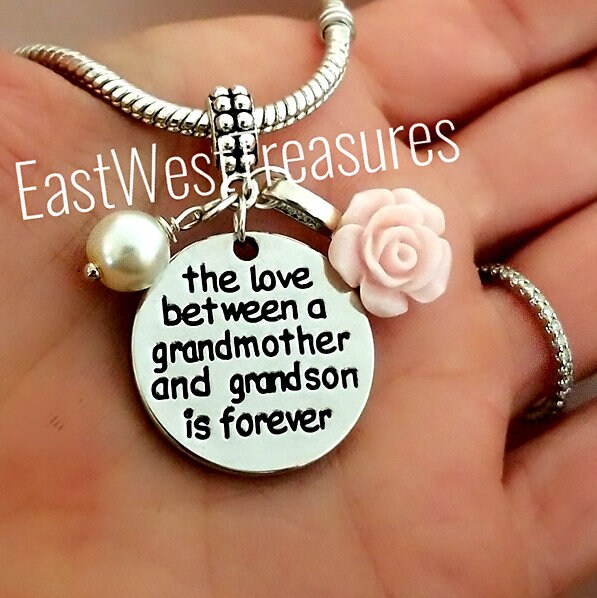 Gift for Grandmother From Grandson Love Charm Bracelet | Etsy