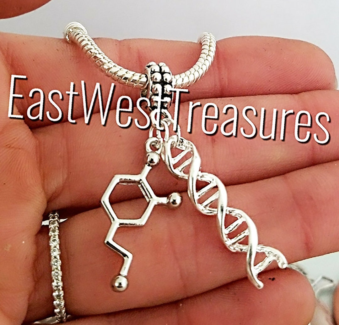 Science Neuroscience Gifts, DNA Dopamine Charm Bracelet Necklace ...