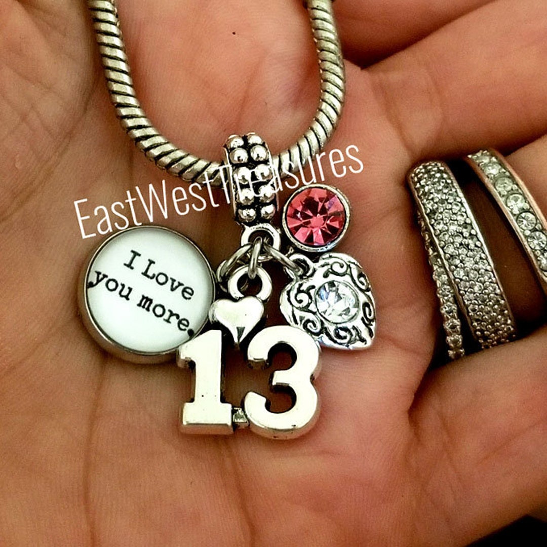 Present for New Teen 13 Year Old Girl, 13th Birthday Charm Bracelet ...