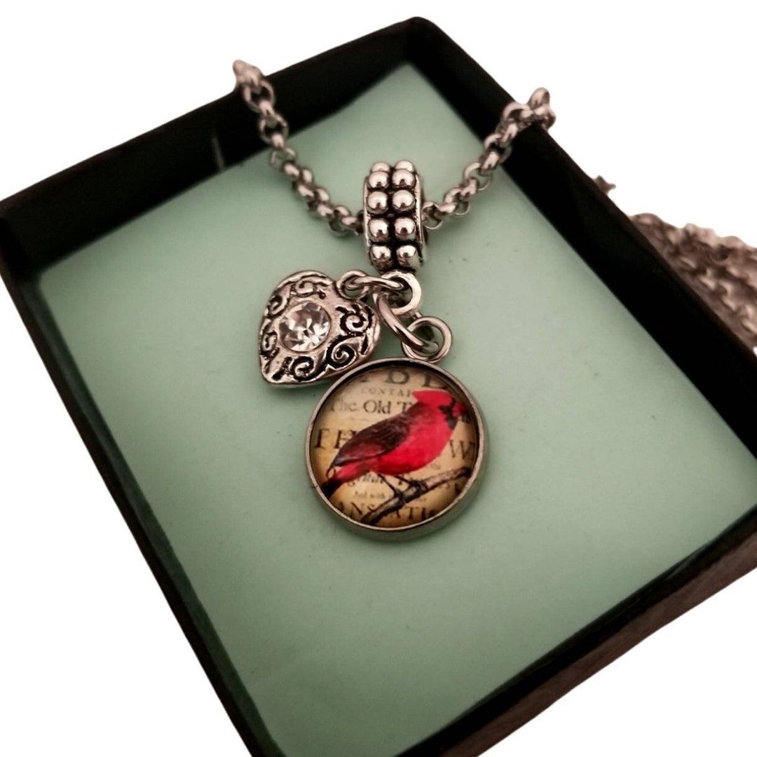 Red Cardinal Remembrance Charm Bracelet Necklace, Cardinals Appear When ...