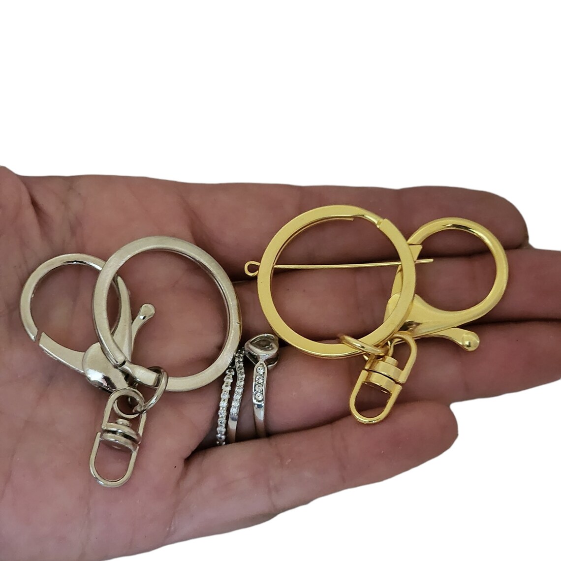 Keychain Ring and Large Lobster Clasp, for DIY Jewelry Making, DIY ...