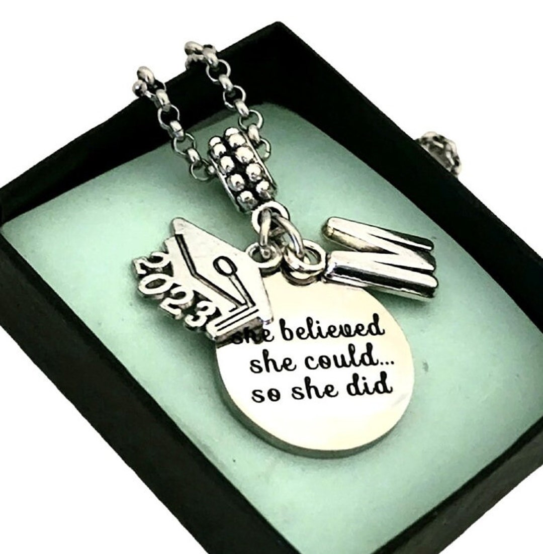 Class of 2022 2023 2024 Graduation Charm Bracelet Necklace Keychain With Hat Diploma Charm for ...