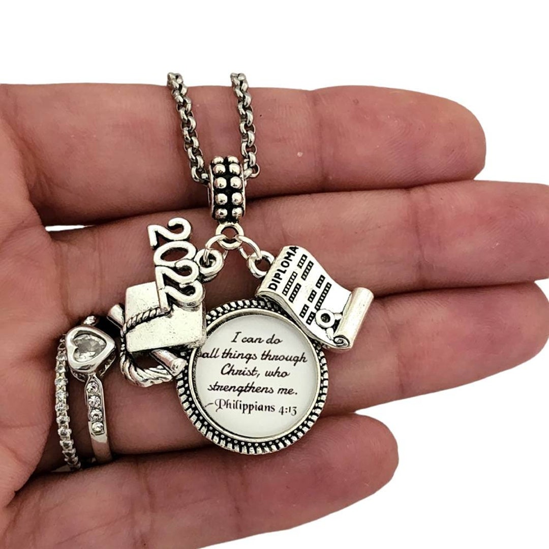 2023 224 Religious Christian Graduation Charm Bracelet Necklace ...