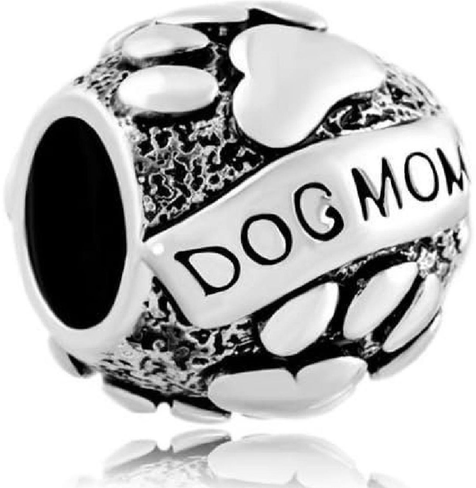 Dog Mom Paw Print Pawprint Charm Bead for Charm Bracelet Dog Mom Charm ...