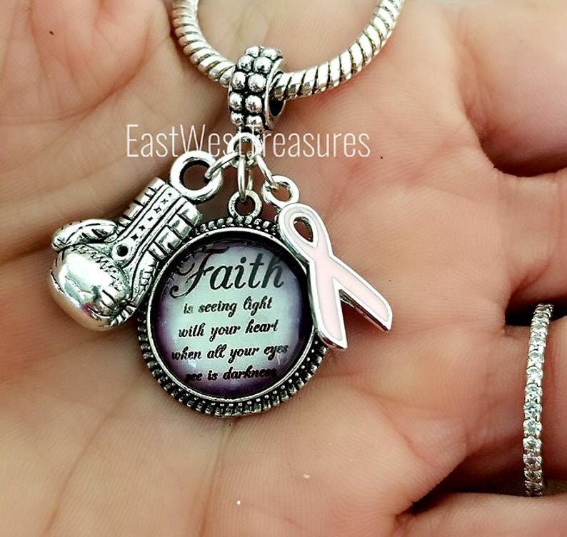 Cancer Survivor Recovery Charm Bracelet Necklace Keychain, With Red ...
