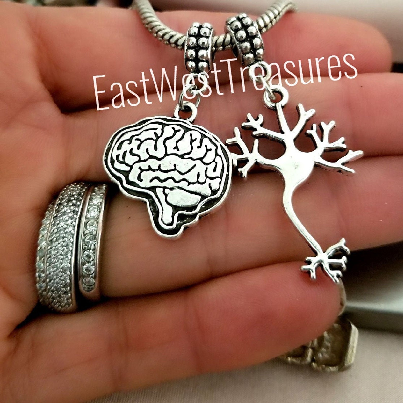 Human Brain Neuron Dendrite Jewelry Gift for Men Women, Charm Bracelet ...