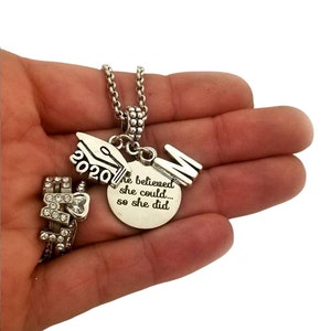 Class of 2022 2023 2024 Graduation Charm Bracelet Necklace Keychain With Hat Diploma Charm for ...