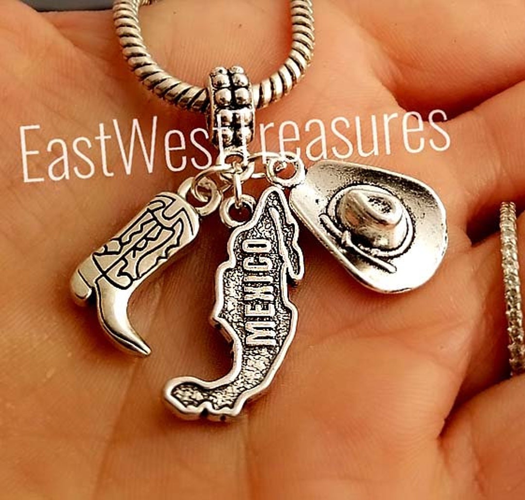 Mexico Travel Gifts, Map of Mexico Mexican Charm Bracelet Necklace ...