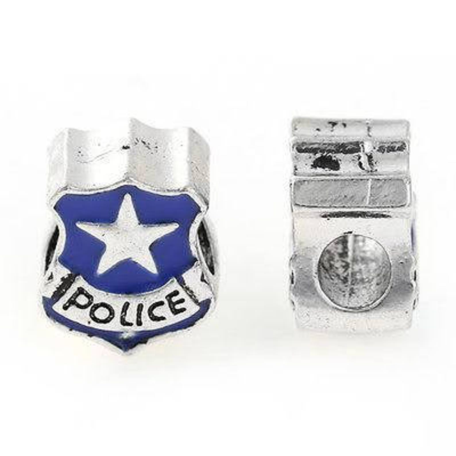 Police Badge Charm Policeman Charm Serve Protect Charm Bead - Etsy