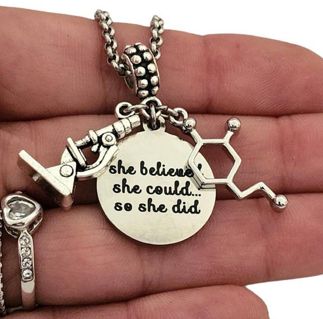 3D Microscope Chemistry Biology Science Charm Bracelet Necklace ...