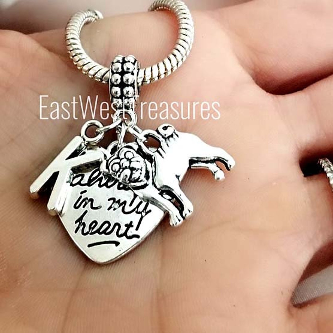 Puggle Memorial Loss Gift Charm Bracelet Necklace Keychain for Pug ...