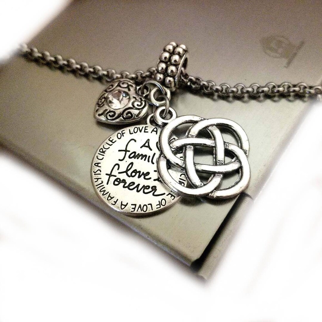 Celtic Family Knot, Family Forever Love, Charm Bracelet Necklace Key ...