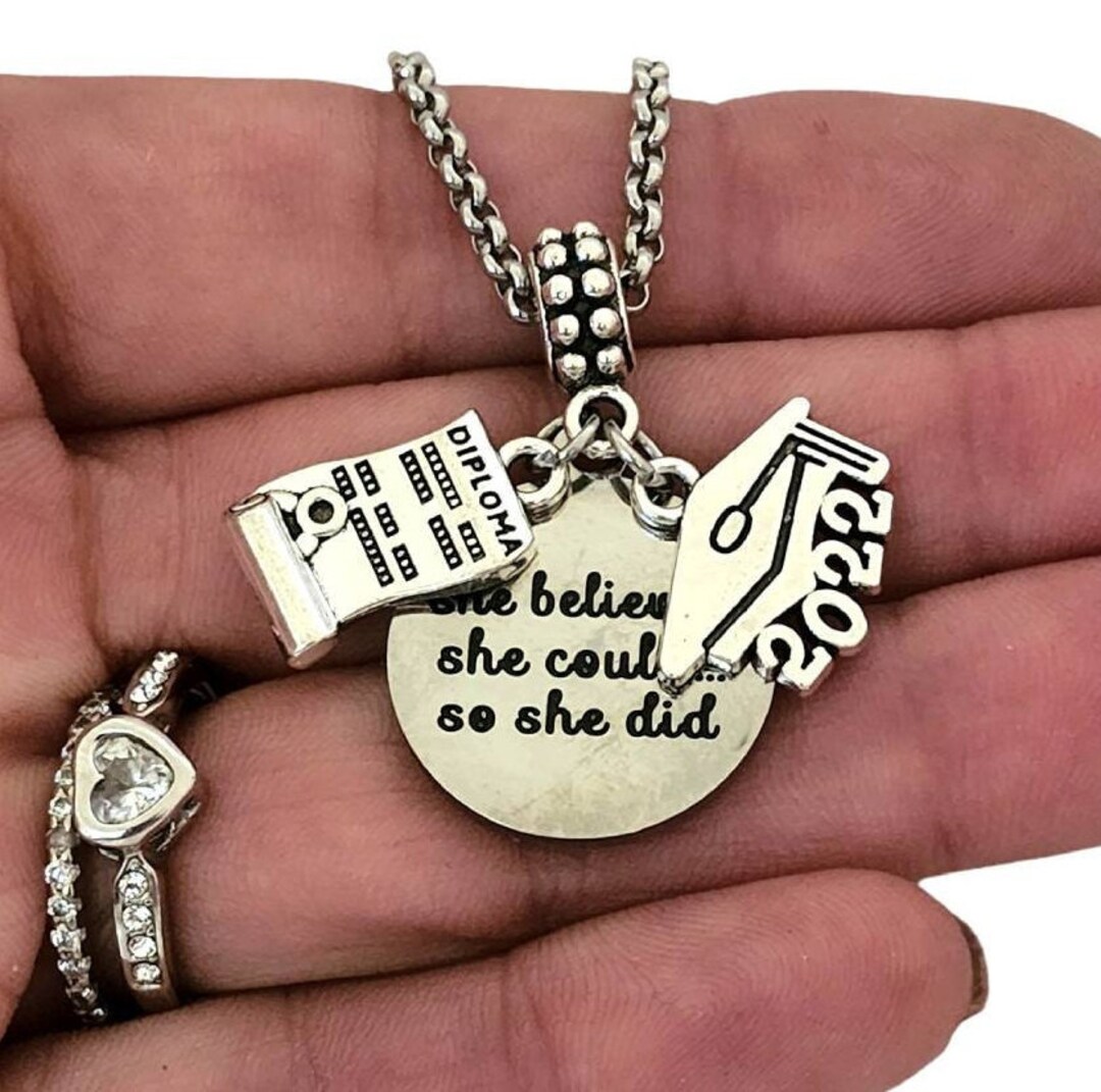 Inspirational 2023 2024 2025 Graduation Charm Bracelet Necklace With ...
