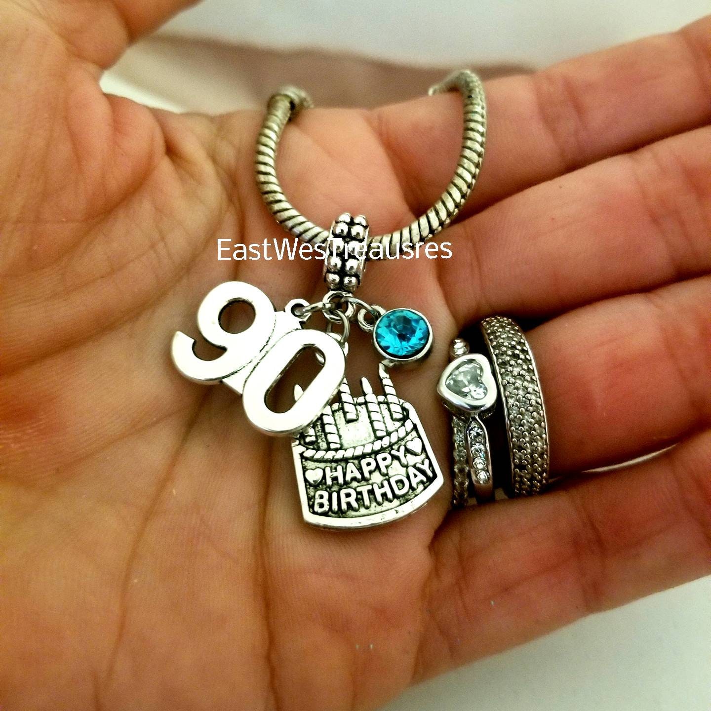 Happy 90th Birthday Gift for Women Turning 90 Years Old, Charm With on ...