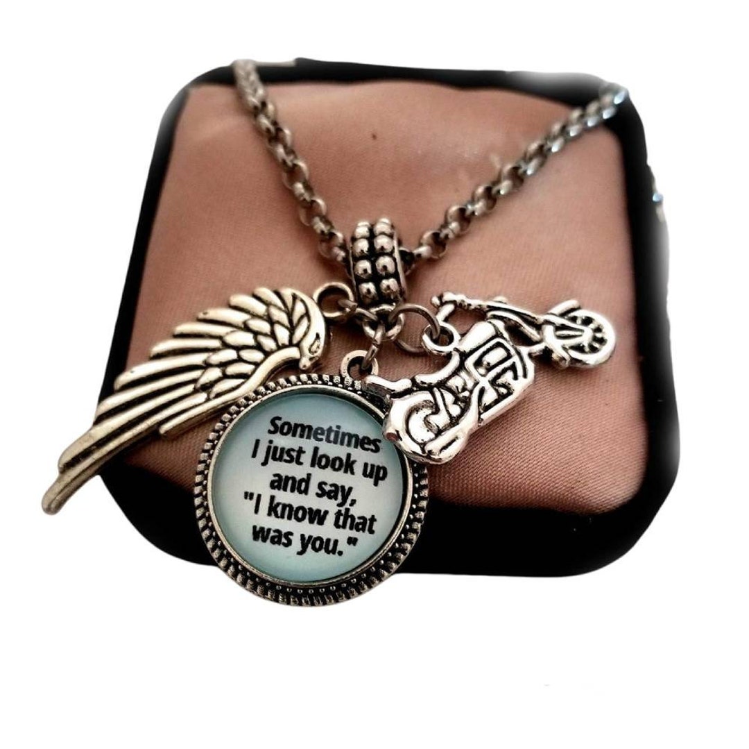 Motorcycle Biker Memorial Remembrance Charm Necklace, in Memory of ...