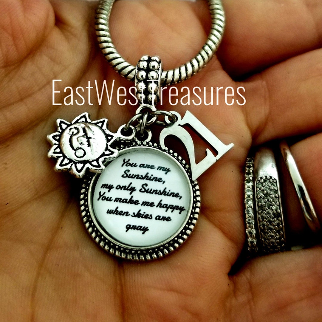 Birthday Gift for 21st Birthday Charm Bracelet Necklace Keychain for 21 ...