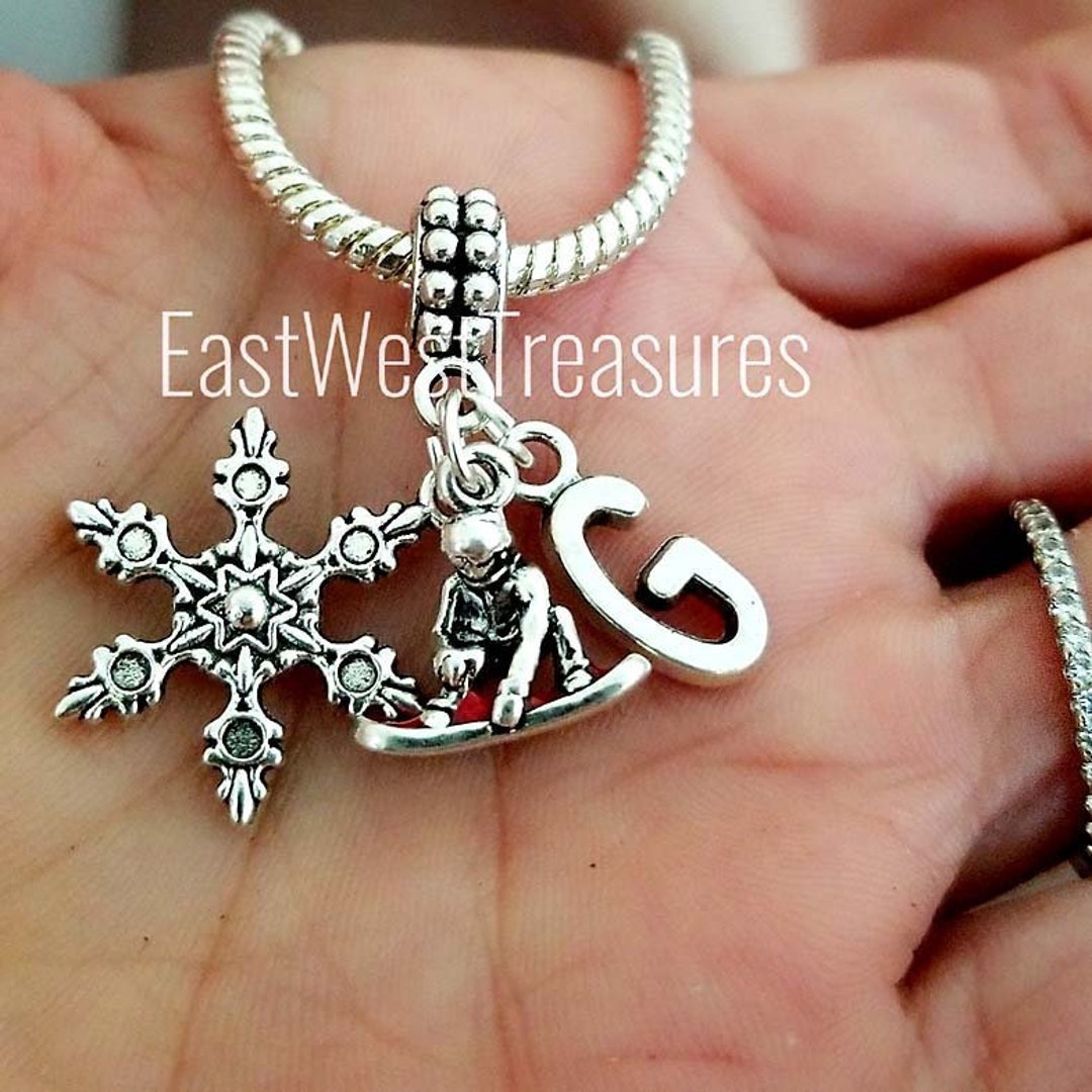 Snowboarding Snowboarder on Snowboard Charm Bracelet Necklace Keychain ...