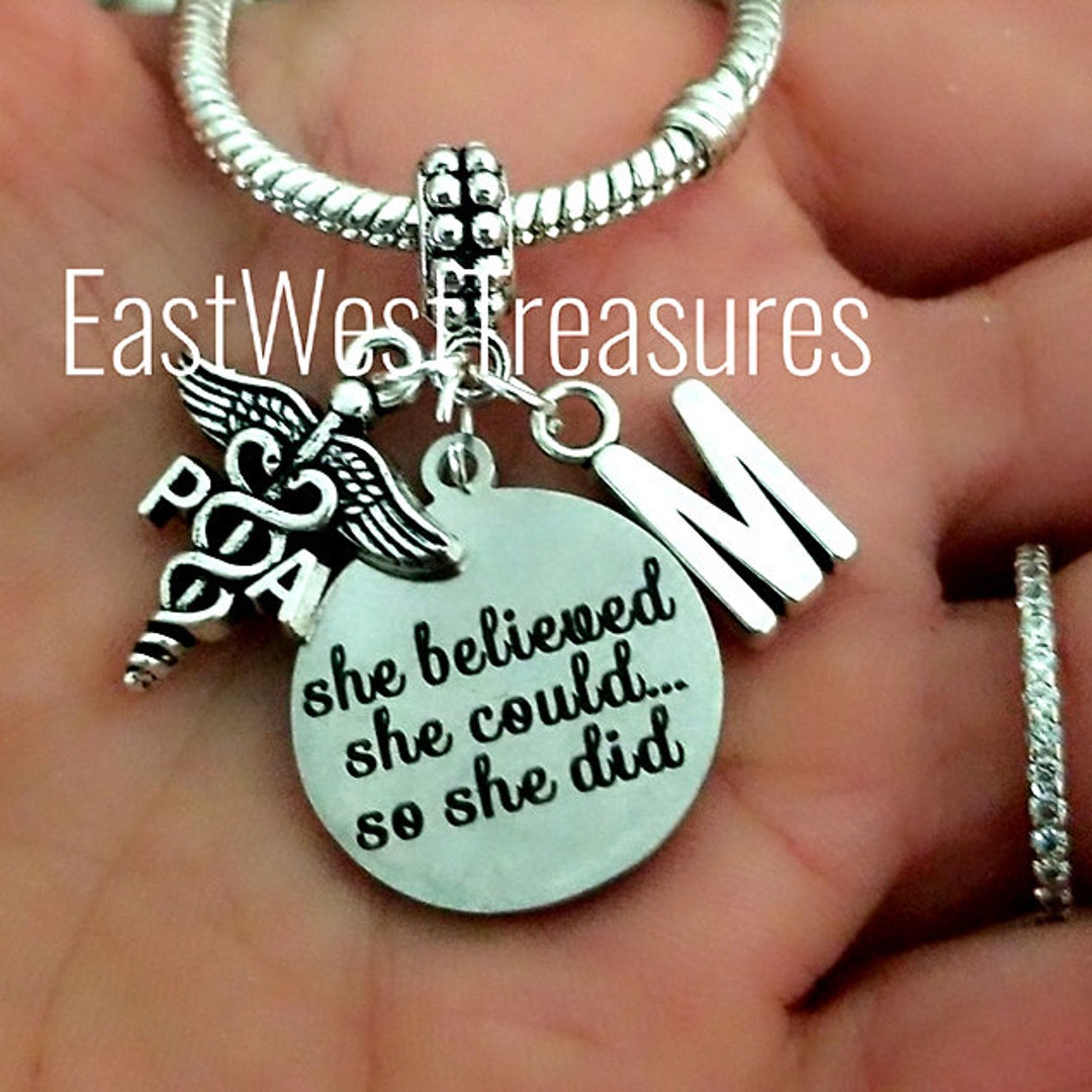 Personalized PA School Graduation Charm Bracelet Necklace for Physician ...