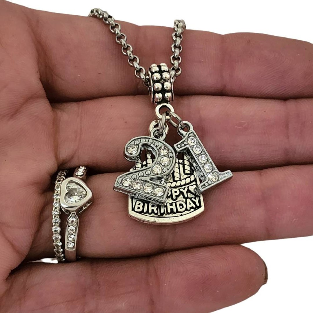 21st Birthday Cake Charm Bracelet Necklace for Girls Turning 21 Gift - Etsy
