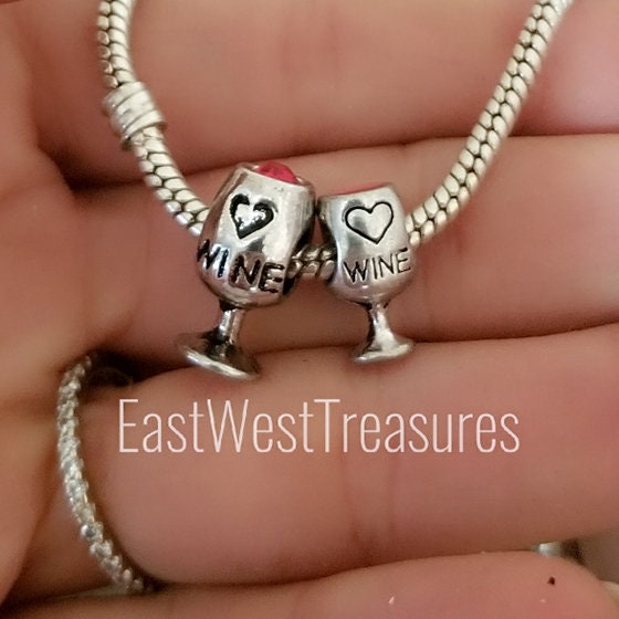 Pandora charms wine glass store