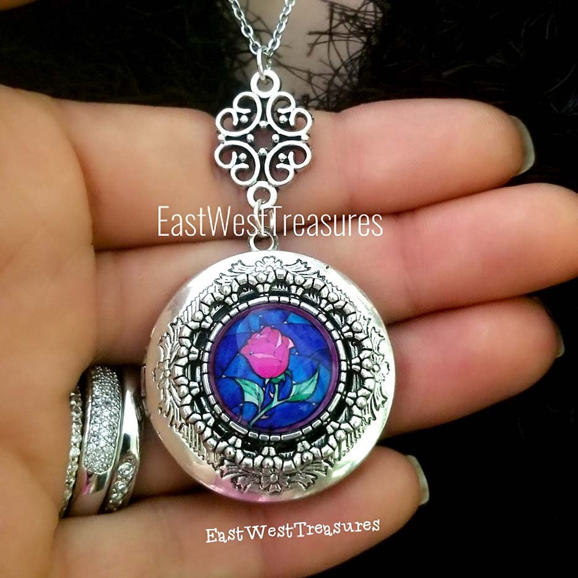 Enchanted Rose 2 Photo Locket Necklace With for Picture - Etsy