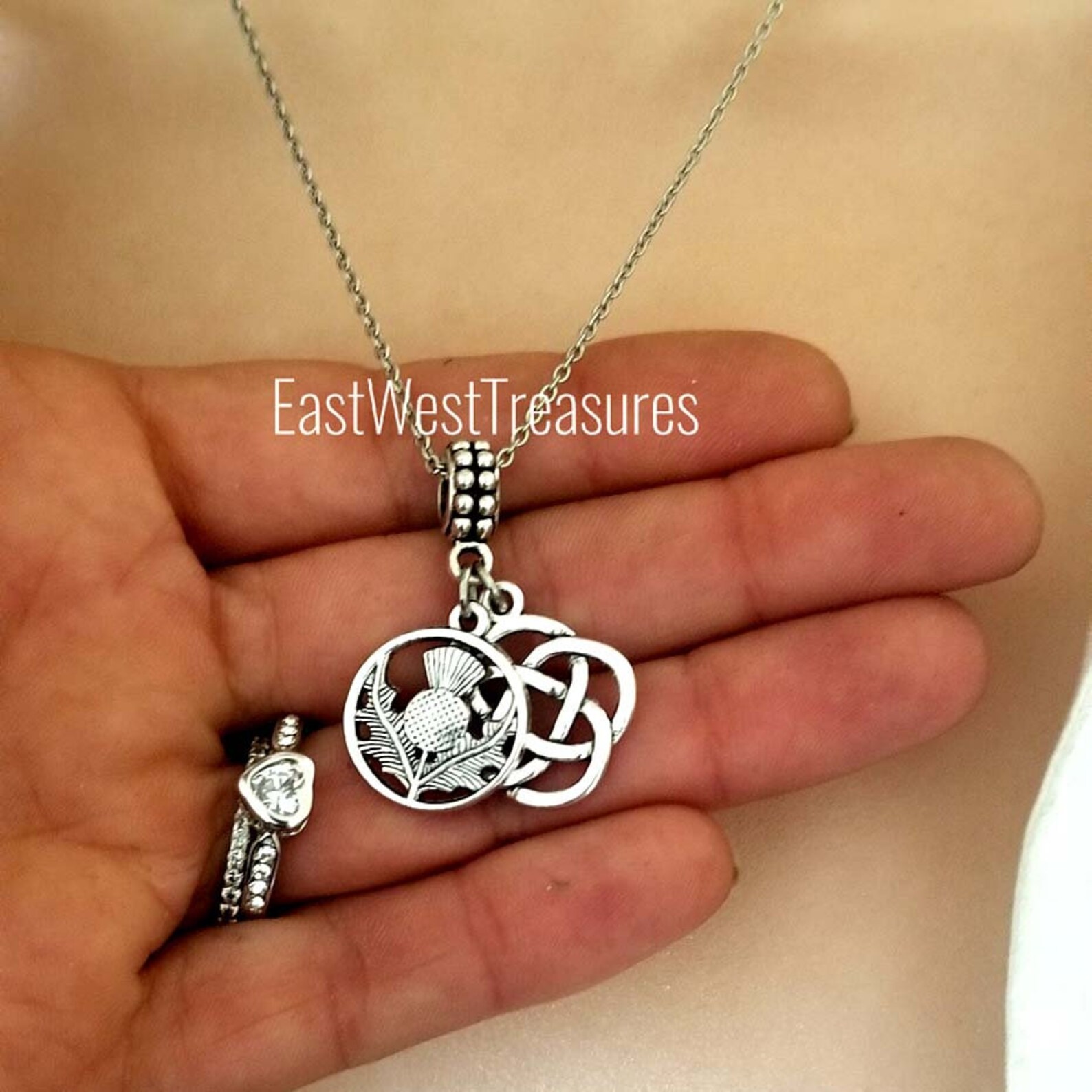 Scottish Thistle Gifts Celtic Irish Love Knot Charm Bracelet | Etsy