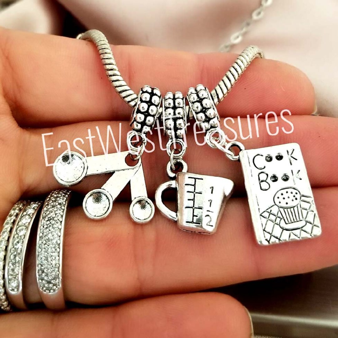 Chef Cook Cooking Charms, Measuring Cup Spoon Charm, Baking Baker Charm ...
