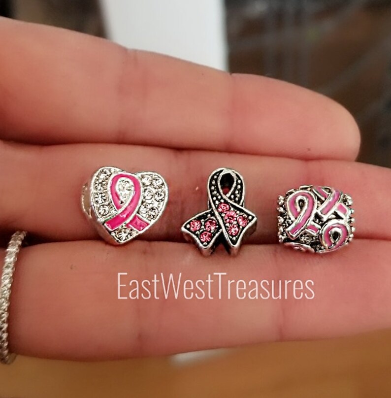 Charm for Pandora Pink Ribbon Breast Cancer Awareness Charms for Charm ...