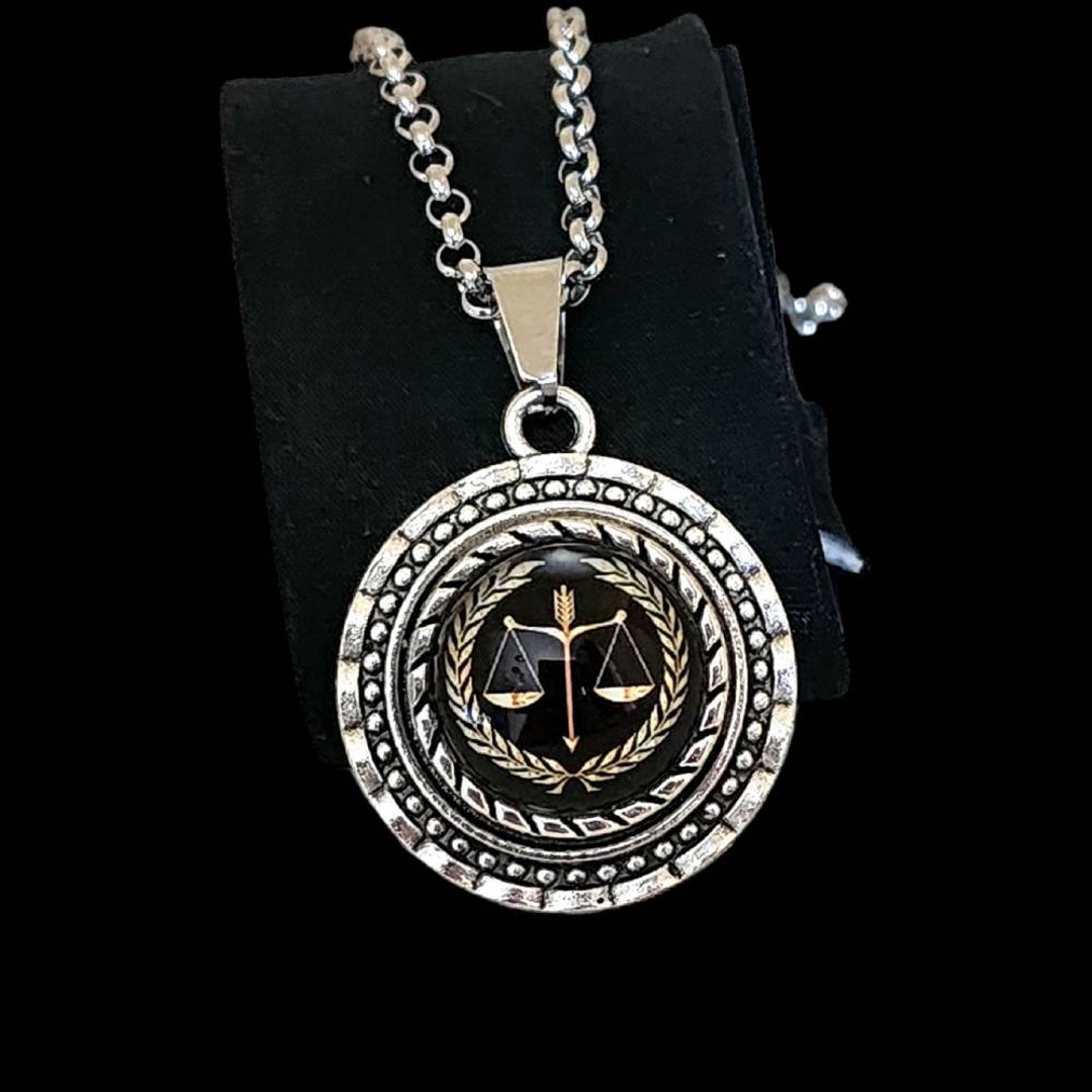 Men's Law Necklace, Men's Necklace Scales of Justice, Criminal Justice ...
