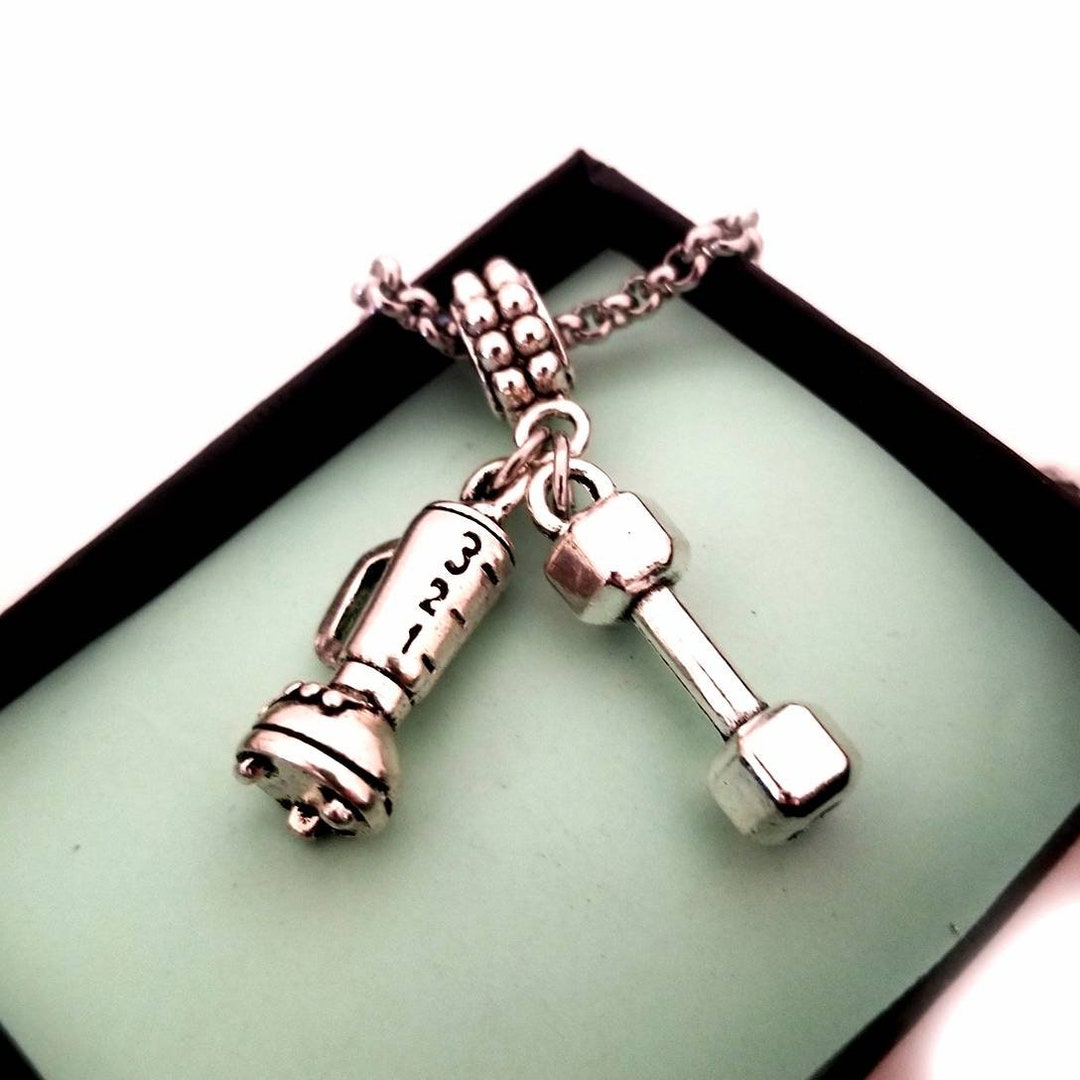 Dumbbell Barbell Weight Jewelry for Personal Fitness Trainer, Charm ...