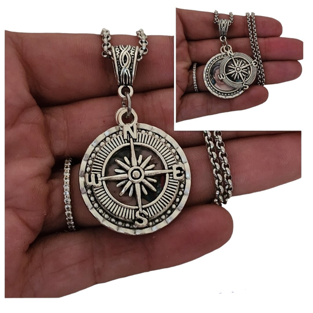 Personalized Compass True North Pendant Necklace Personalized With ...