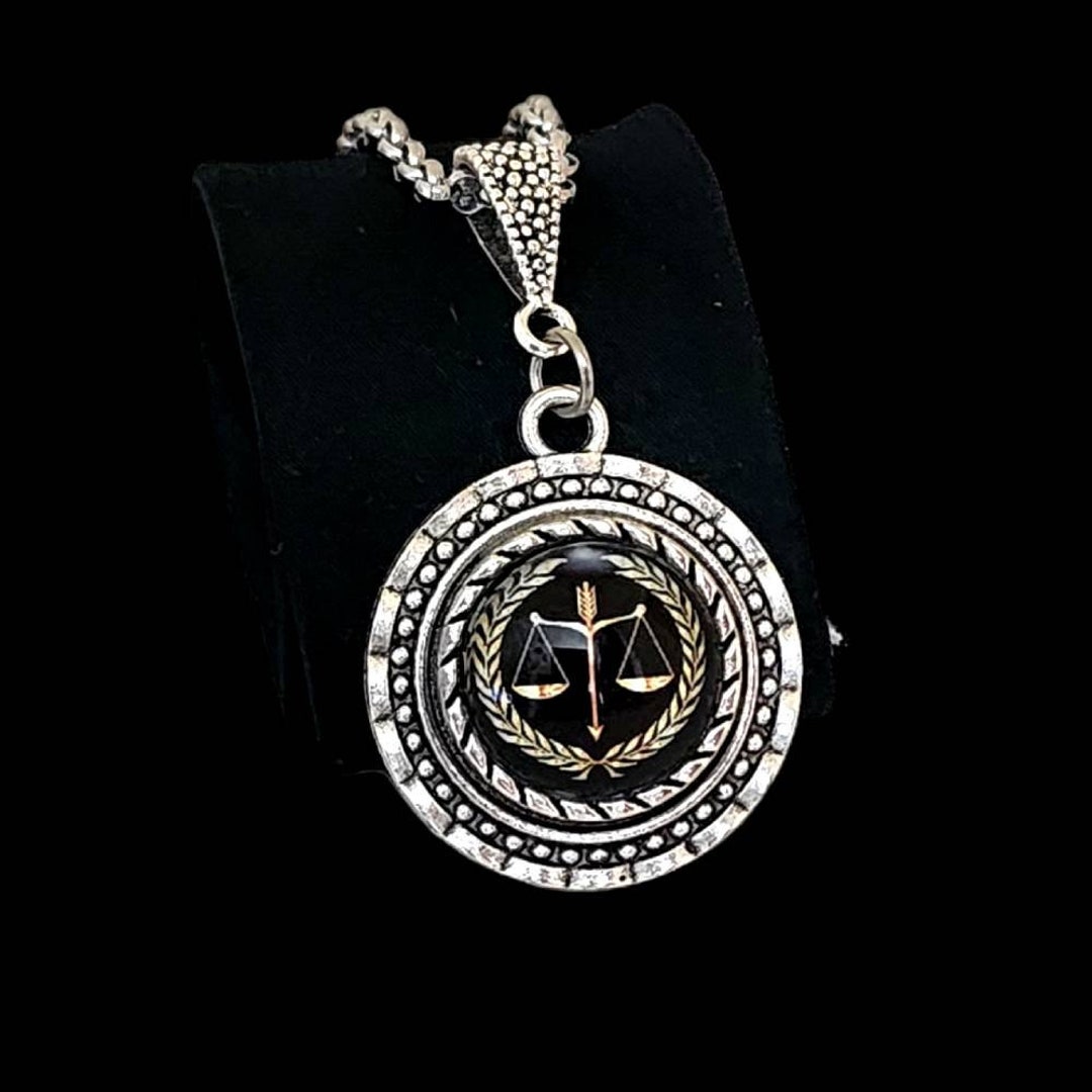 Law Necklace, Scales of Justice Charm Necklace, Law Gift for Women ...