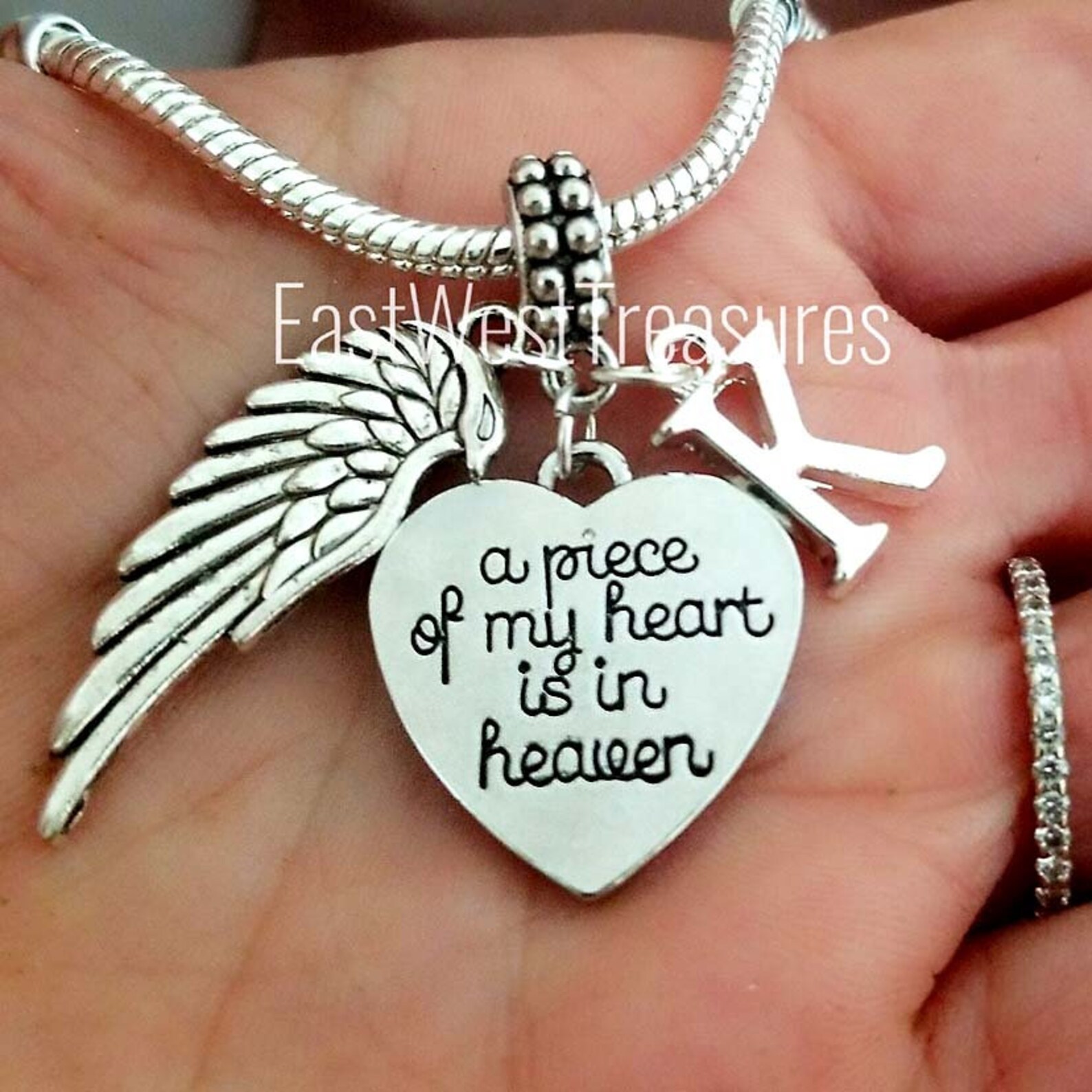 Memorial Bereavement Jewelry Angel Wing Charm Bracelet Necklace ...