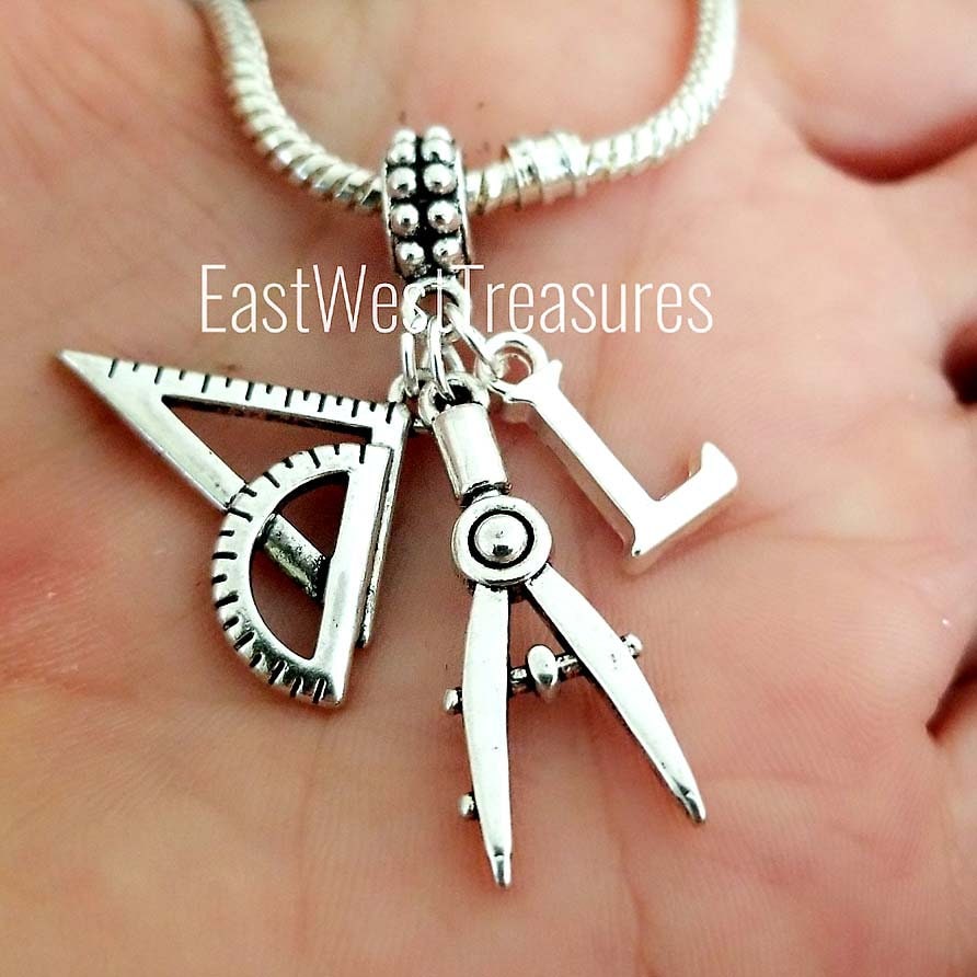 Architecture Math Gift, Architect Charm Bracelet Necklace Keychain ...