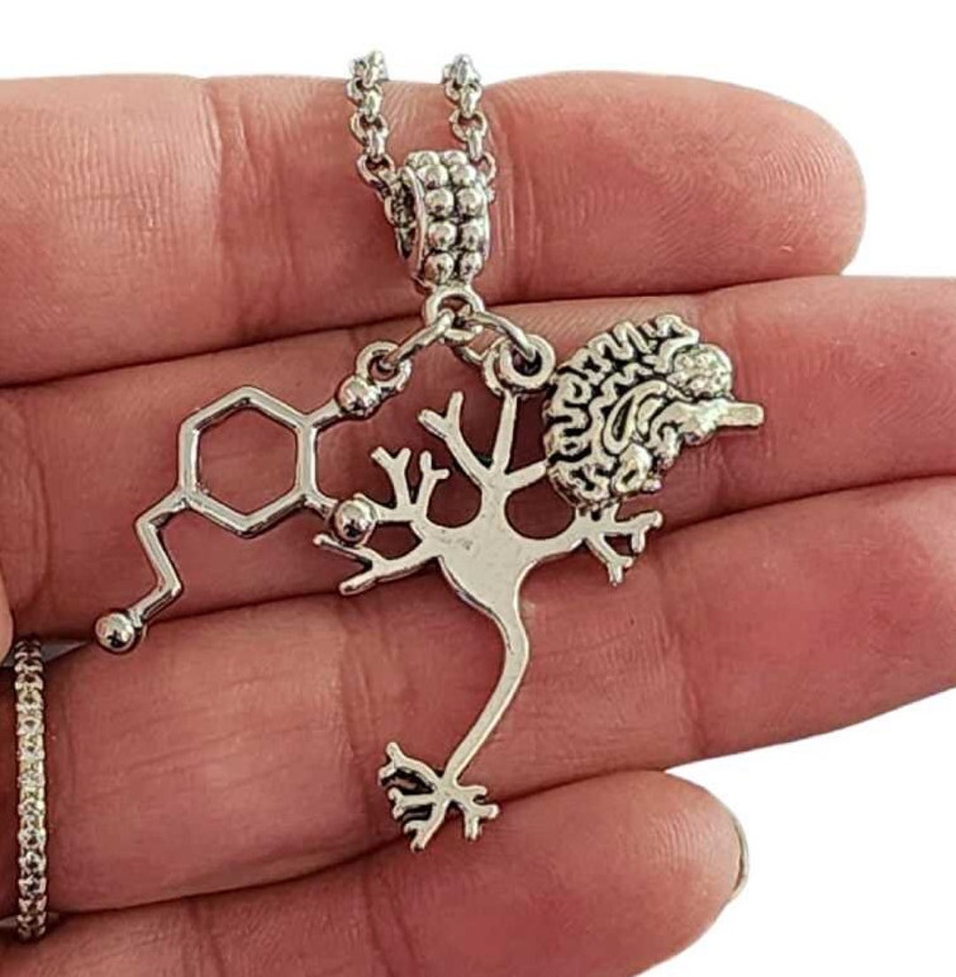 Neuron Brain Serotonin Psychiatry Psychology Charm Bracelet Necklace ...