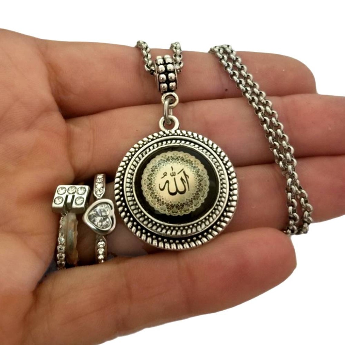 Allah Arabic Islamic Charm Pendant Necklace for Men Women | Etsy
