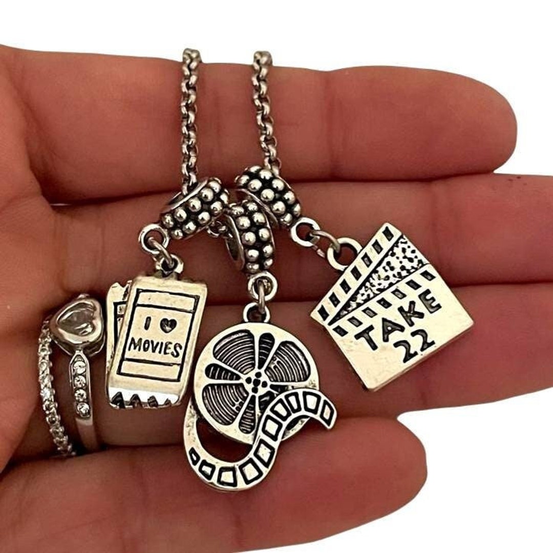Cinema Movie Film Reel Clapper Board Charm Bracelet Necklace Jewelry ...