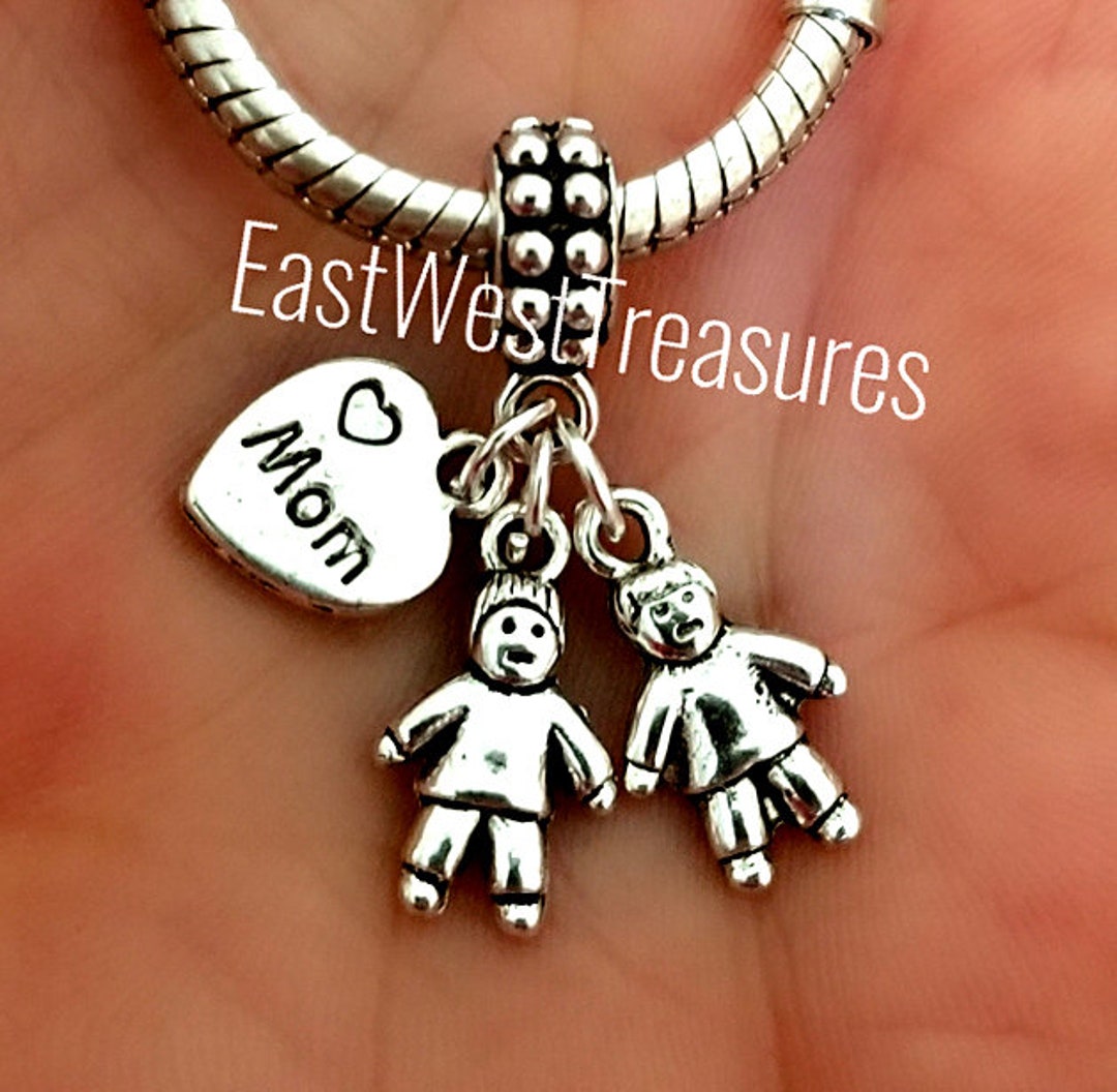 Mother and 1 2 3 Boy Son Mom Charm Bracelet Necklace Personalized With ...