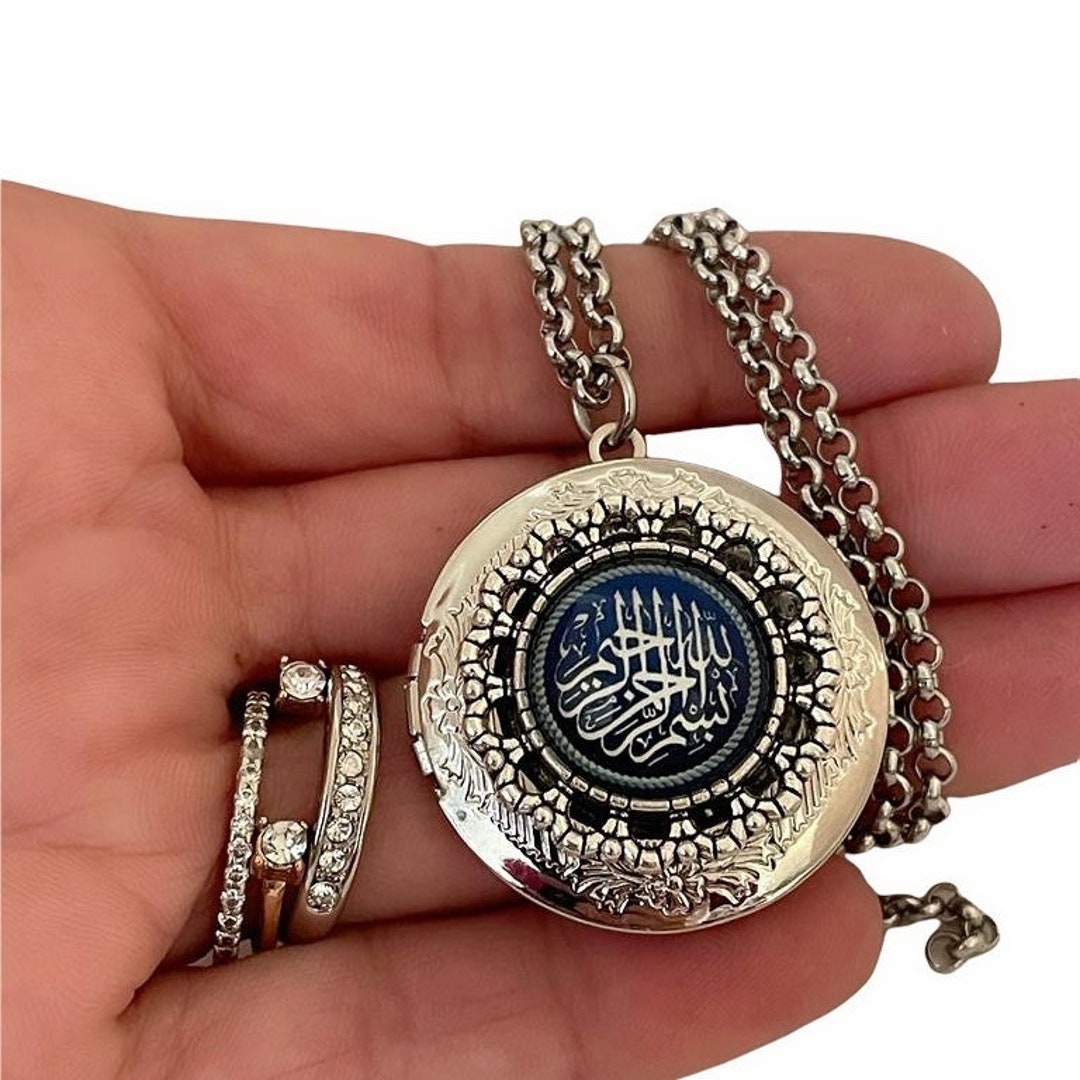 Bismila Allah Arabic Photo Locket Pendant Necklace Personalized With ...