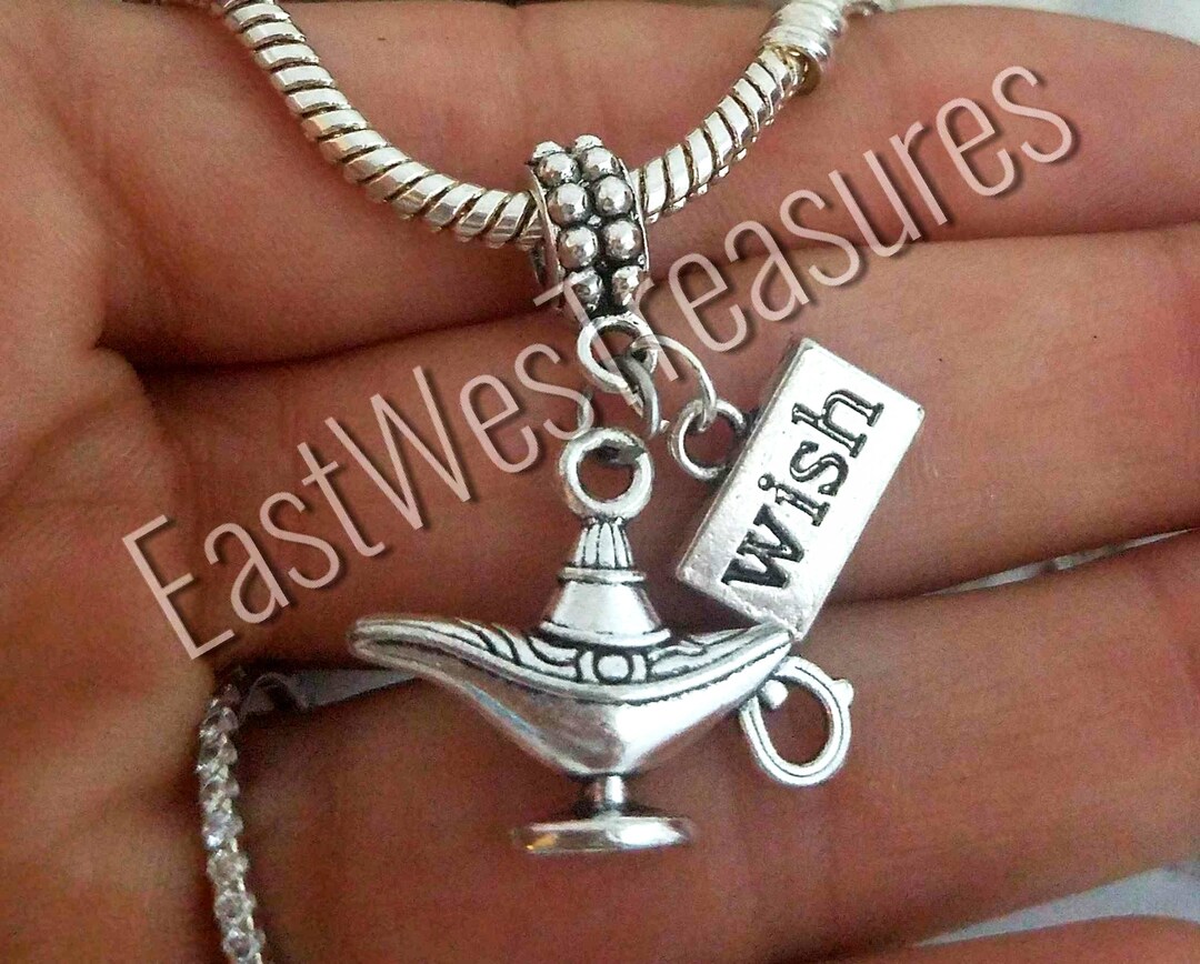 Genie Aladdin Theme Wishing Lamp Charm Bracelet Necklace for Girls ...