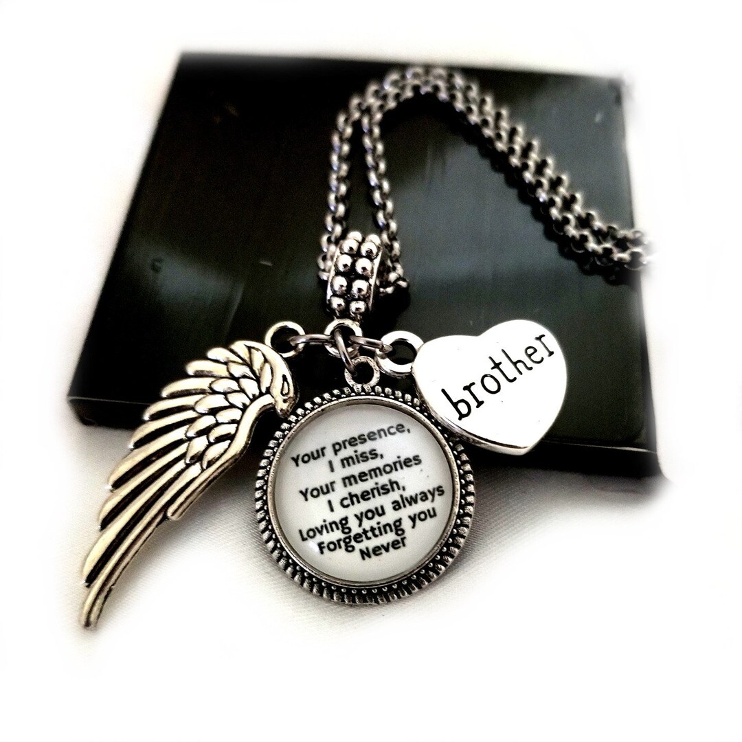 In Memory Memorial of Brother Angel Charm Bracelet Necklace Keychain ...