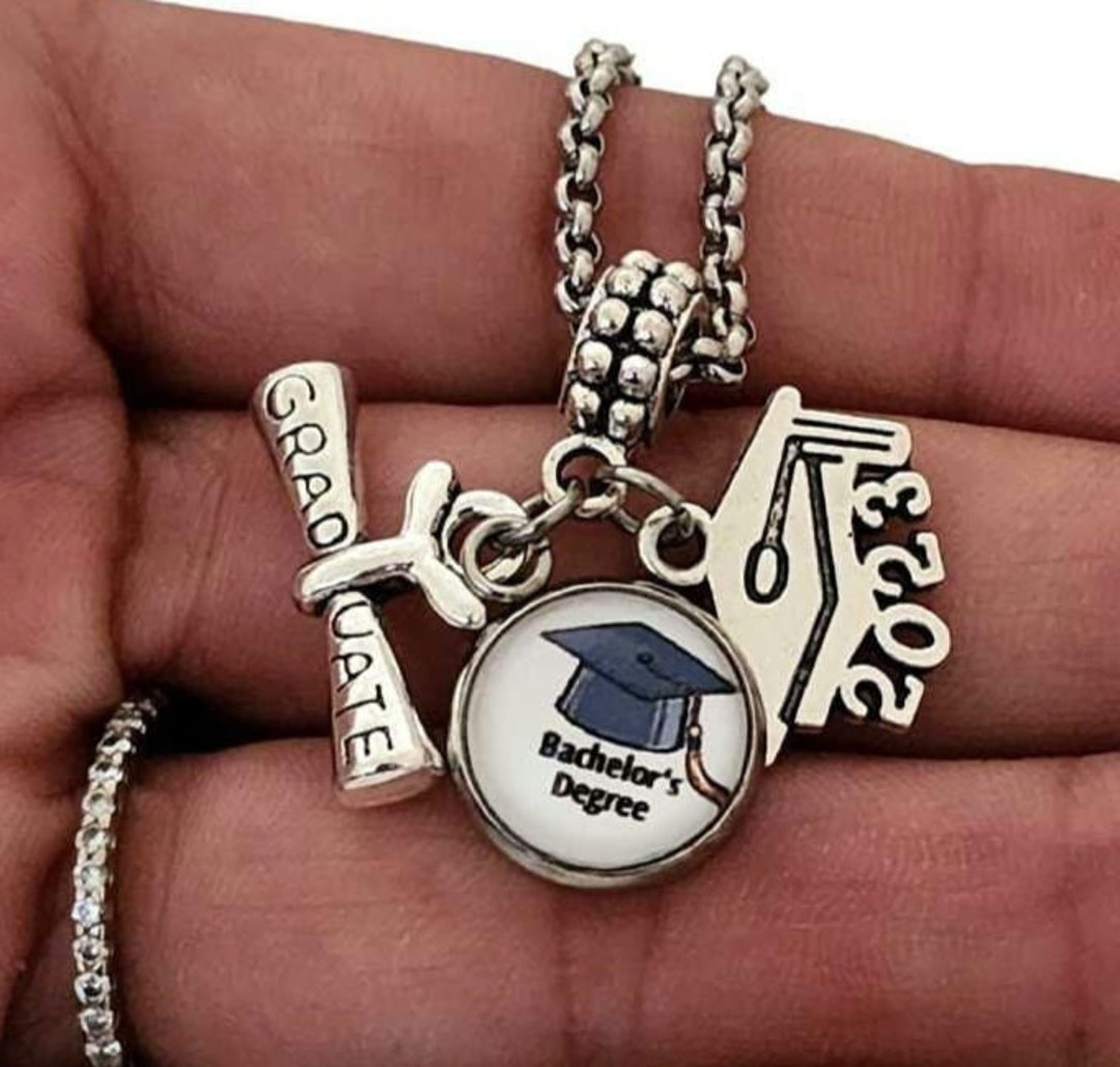 Bachelor's Degree 2022 2023 2024 Graduation Grad Gift Charm Bracelet ...