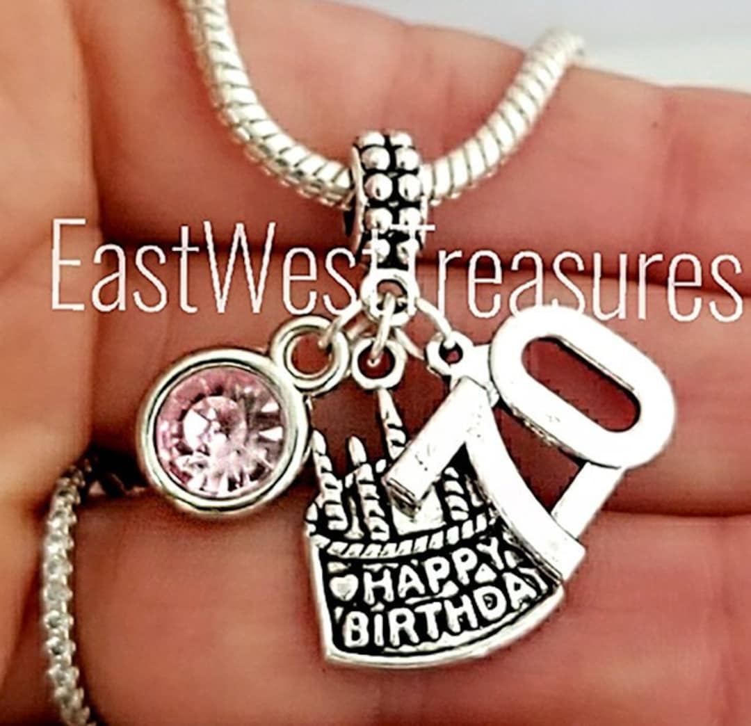 Happy 70th Birthday 70 Charm Bracelet Necklace Keychain Jewelry for Women - Etsy