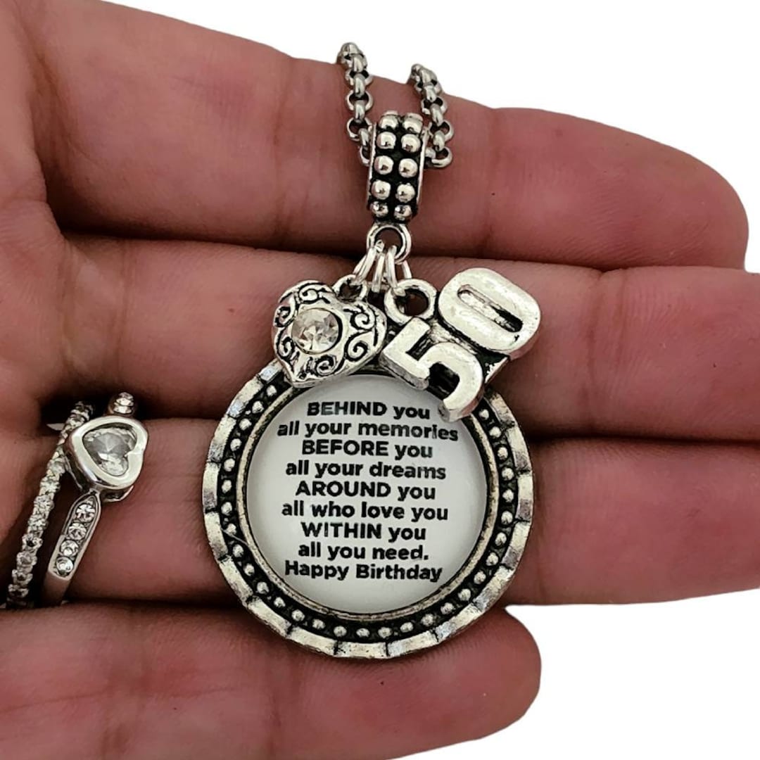 Personalized 50th Charm Pendant Necklace for Women Turning 50 Jewelry ...