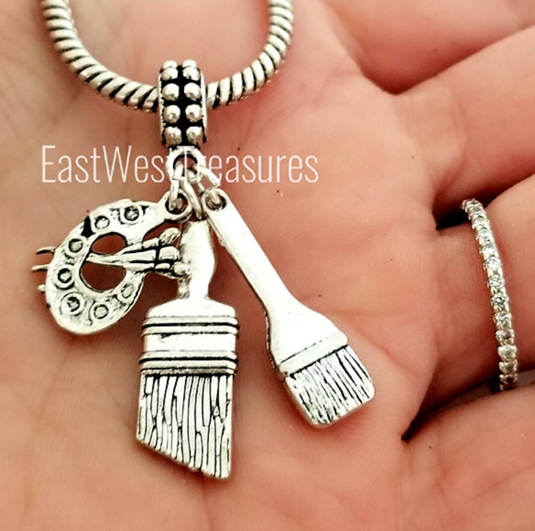 Artist Charm, Chisel Charm, Paint Painters Brush Palette Charm Bacelet ...