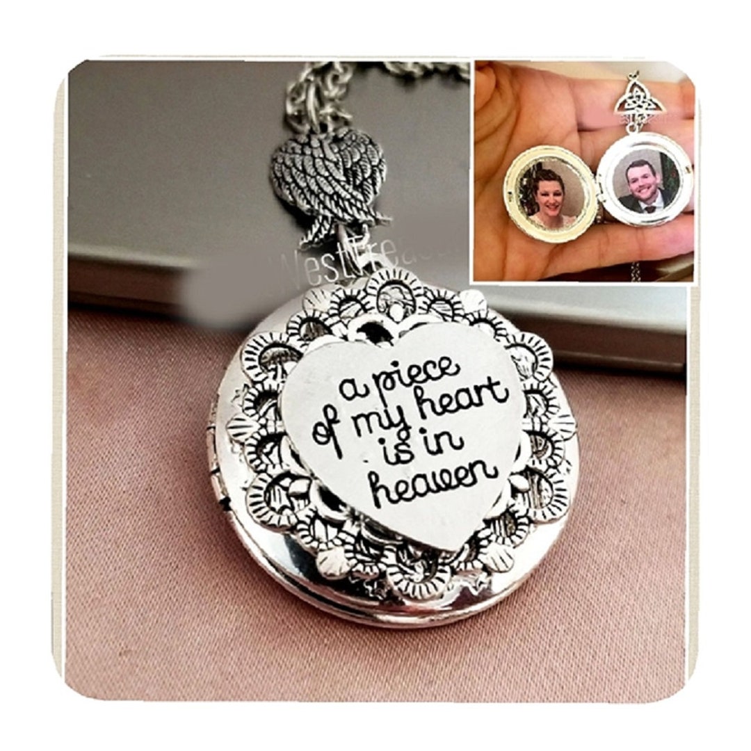 Angel Wing for Sympathy Memorial in Memory Gift Photo Locket Necklace ...