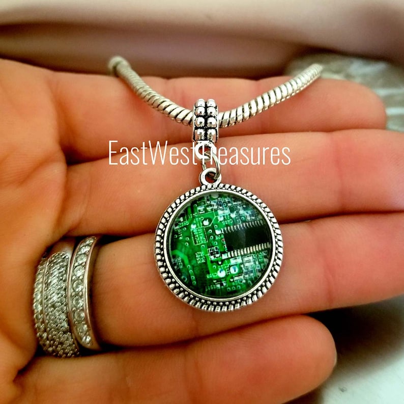 Computer Circuit Board Tech Charm Necklace Keychain Computer - Etsy