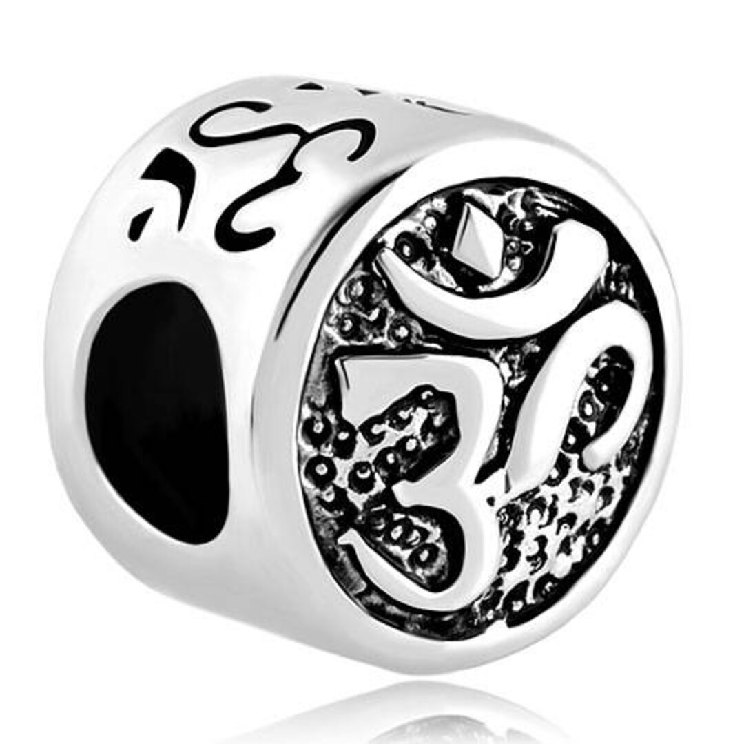 Ohm Bead, Om Hindu Yoga Charm Bead for European Charm Bracelet ...
