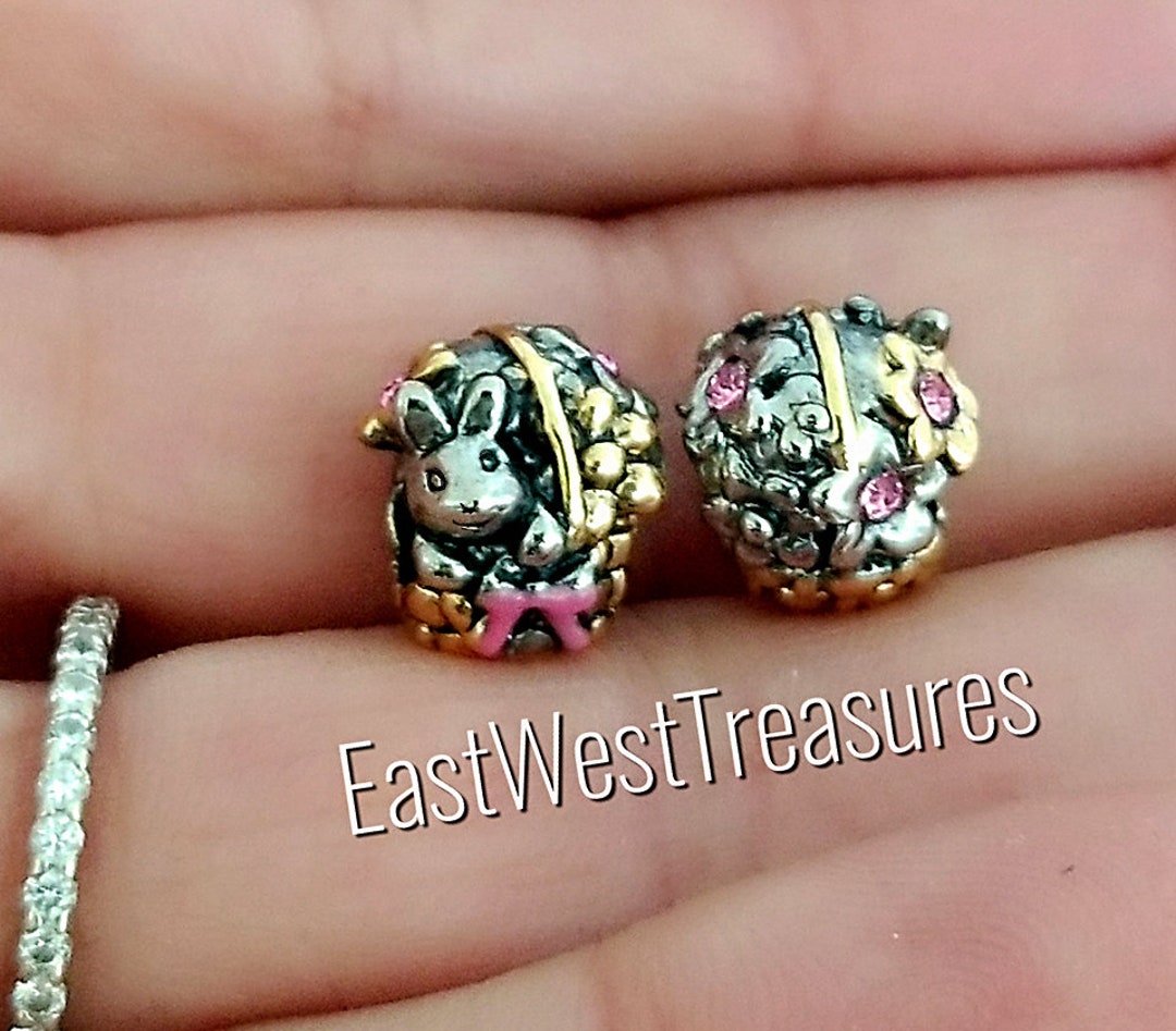 Bunny Rabbit Basket Charm for Pandora Charm Bracelets - Etsy