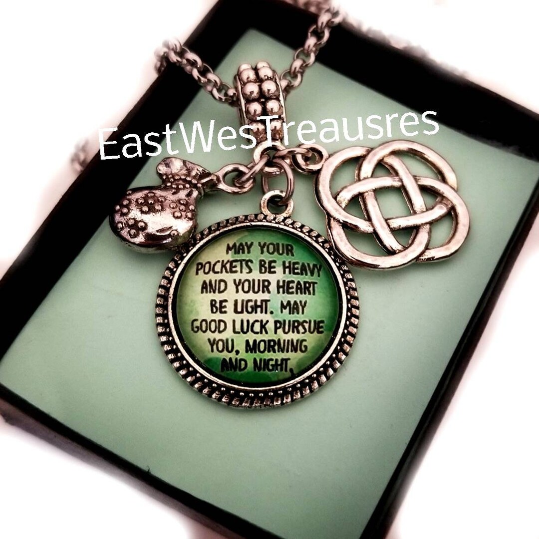 Celtic Irish Money Bag Pot Irish Blessing, May Your Pockets Be Heavy ...